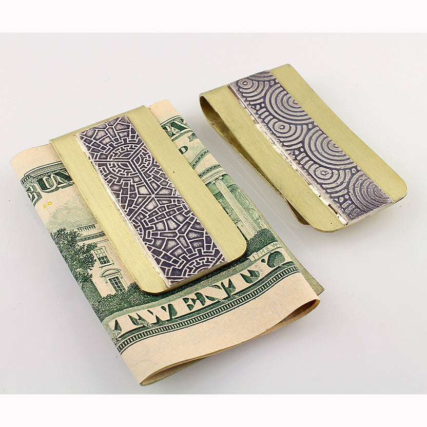 Brass with Sterling Pattern Money Clip – Unique Handmade Design ...
